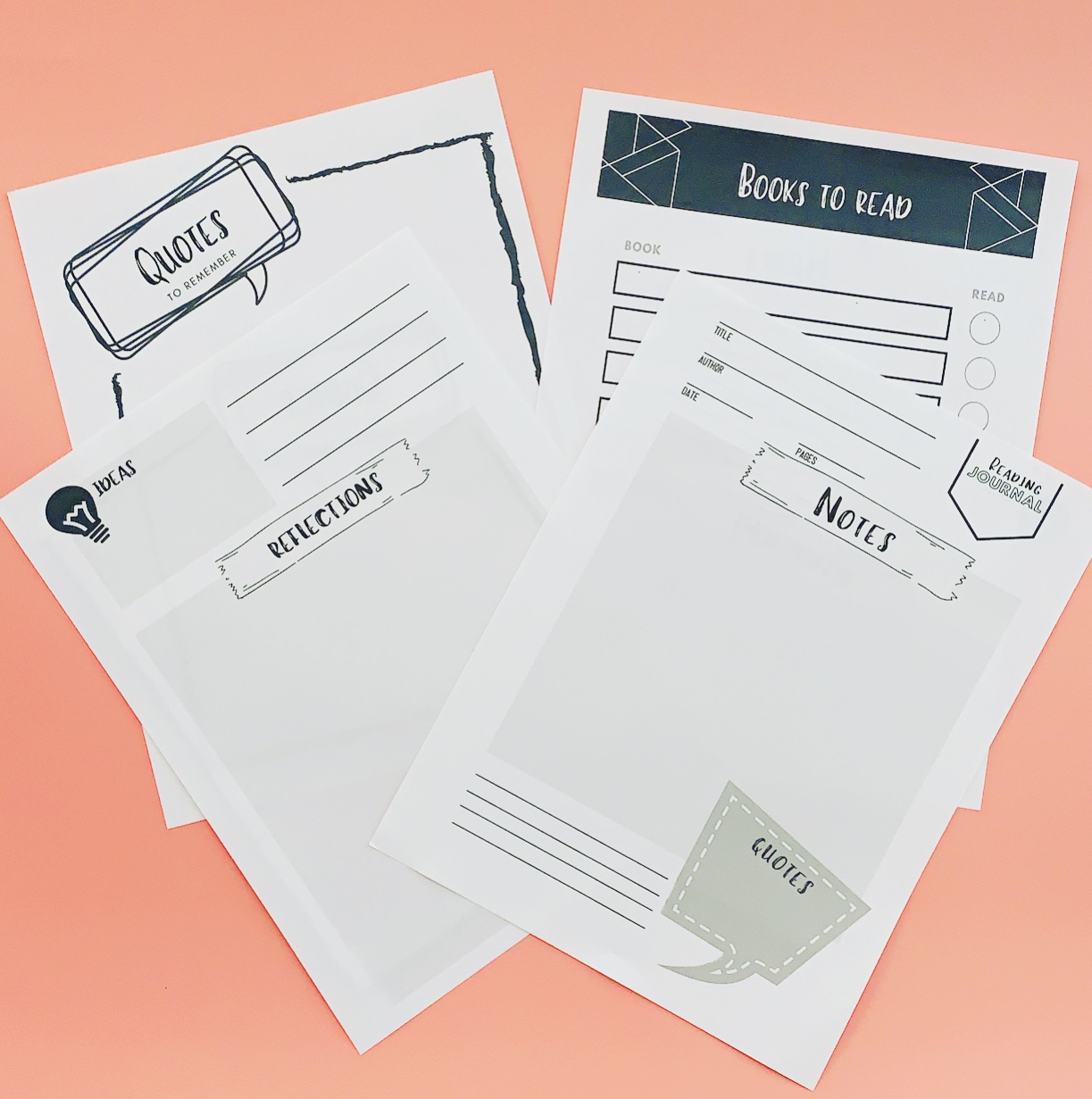 Reading Journal Planner Inserts | Mamie L. Pack