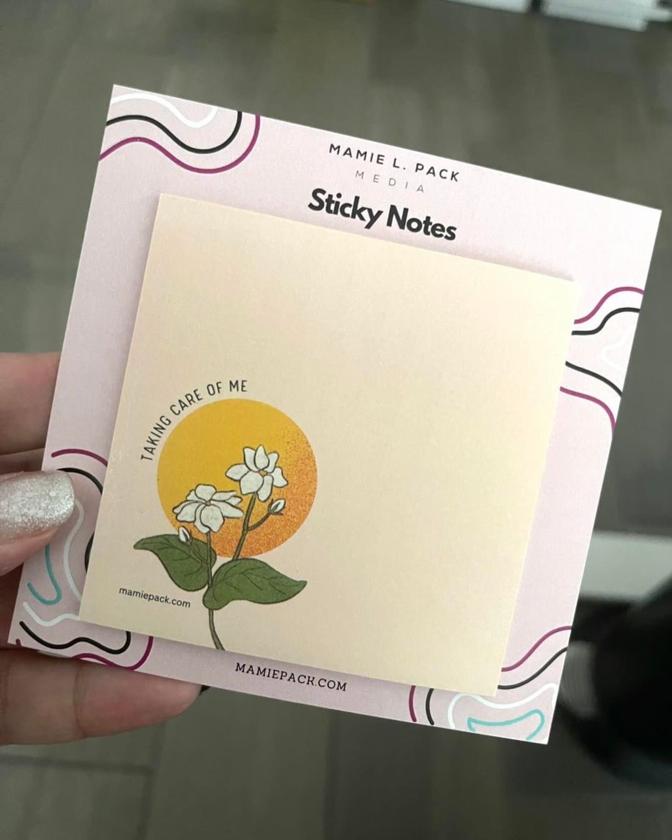 Taking care of me sticky notes – Mamie L. Pack