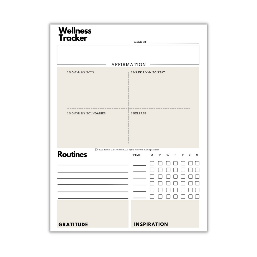Wellness Tracker Notepad - Mamie L. Pack